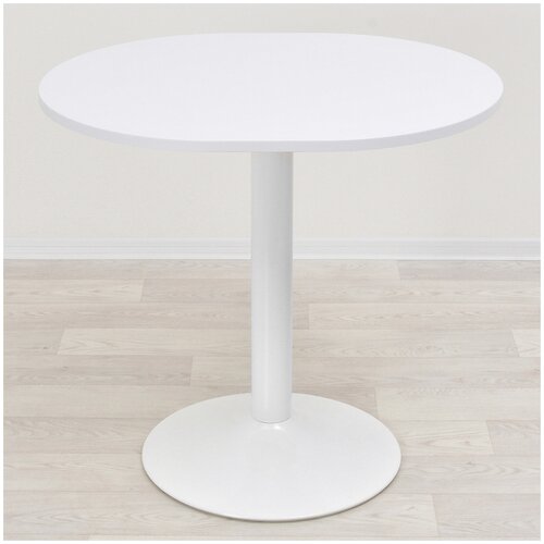 Овальный кухонный стол Троя 23 белый/белый (800х650)