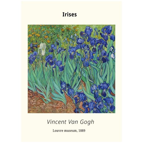 Постер / Плакат / Картина Ван Гог - Ирисы 90х120 см в подарочном тубусе