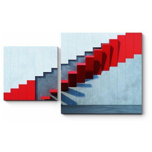 Модульная картина Красная лестница90x54