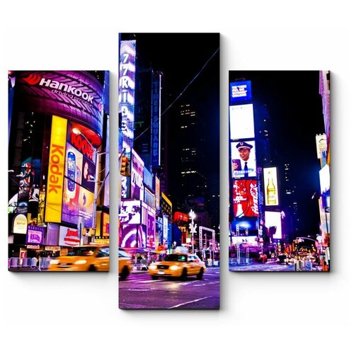 Модульная картина Неоновые огни Нью-Йорка 90x81
