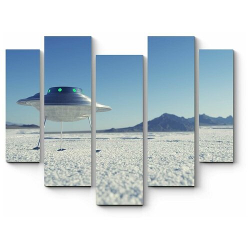 Модульная картина Летающая тарелка в пустыне 141x114