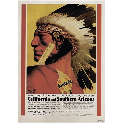 Постер / Плакат / Картина Путешествие по Калифорнии и Южной Аризоне 40х50 см в раме