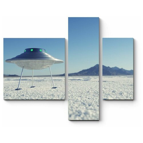 Модульная картина Летающая тарелка в пустыне 90x74