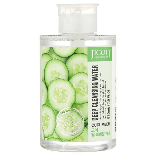 Очищающая вода с экстрактом огурца Jigott Cucumber Deep Cleansing Water 530ml