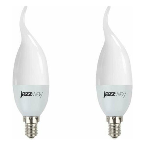 Светодиодная лампа JazzWay PLED Super Power 7W эквивалент 60W 3000K 530Лм Е14 свеча на ветру (комплект из 2 шт)