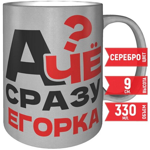 Кружка А чё сразу Егорка - серебристого цвета
