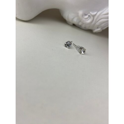 Серьги XUPING JEWELRY, кристалл, стекло, фианит, размер/диаметр 6 мм, серебряный