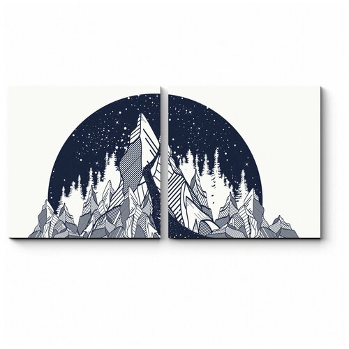 Модульная картина Звездная река в горах 60x30