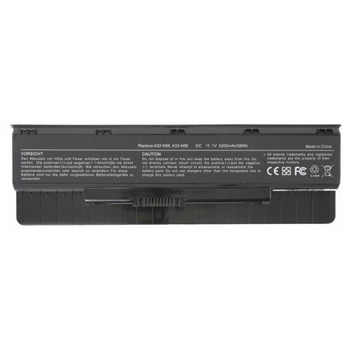 Аккумулятор (батарея) для ноутбука Asus R500VD (A32-N56 11,1V 5200 mAh)