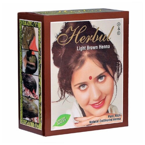Хна для волос Светло-коричневая марки Хербул (Light Brown henna Herbul), 60 грамм