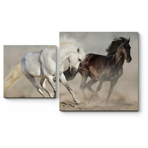 Модульная картина Красивая пара лошадей180x108