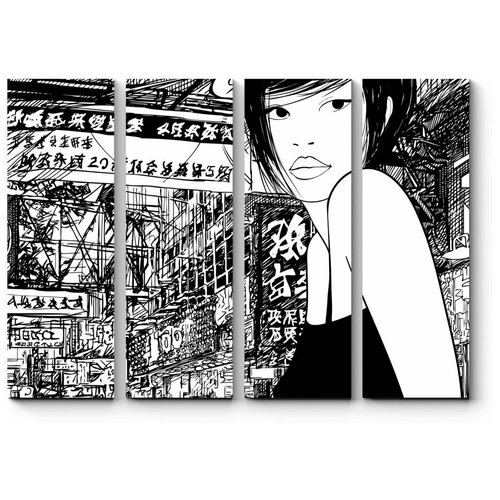 Модульная картина Красавица на оживленной улице Бангкока120x90