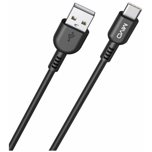 Кабель для зарядки USB-Type-C Mivo MX-24T, 1м, 2.4А, Black черный