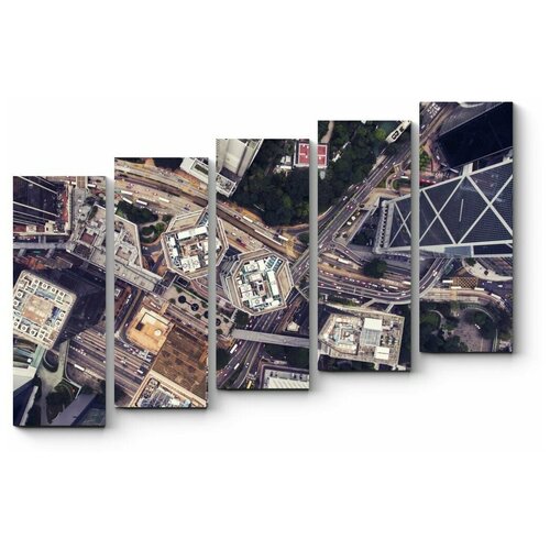 Модульная картина Взгляд на город с высоты птичьего полета170x119