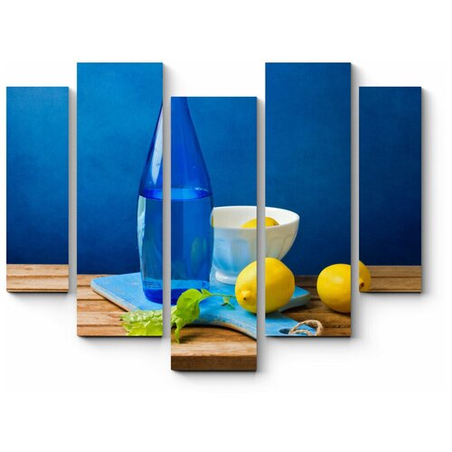 Модульная картина Гармония синего и желтого 101x82