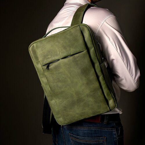 Рюкзак городской мужской / женский, кожаный / рюкзак для ноутбука до 16.1" Holt Turmalin by J.Audmorr