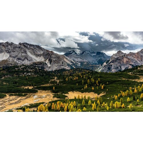 Картина на холсте 60x110 LinxOne "Альп Италия Природа Облака" интерьерная для дома / на стену / на кухню / с подрамником