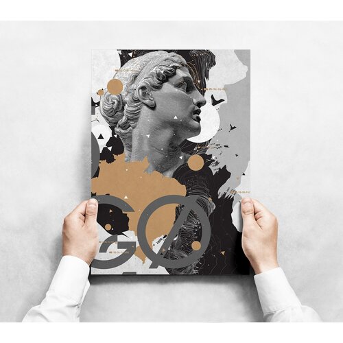 Плакат "Современное искусство" / Интерьерный постер формата А4 (21х30 см) c черной рамкой