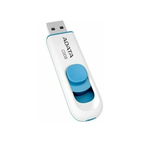 USB Flash A-Data Classic C008, 16GB, белый/голубой [AC008-16G-RWE]