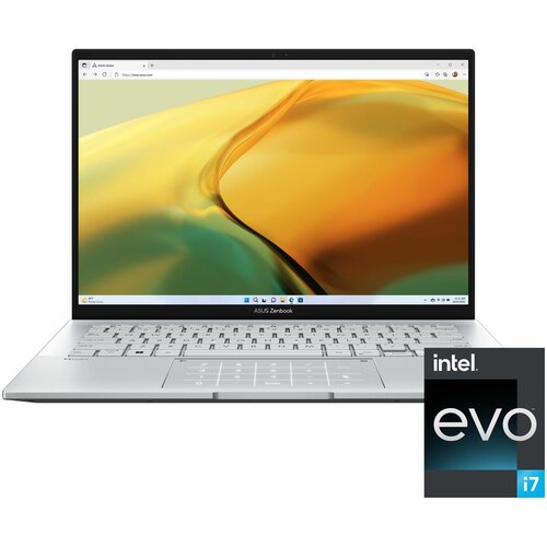 Ноутбук ASUS Zenbook 14 UX3402VA-KP309, 14" (2560х1600) IPS /Intel Core i5-1340P/16ГБ LPDDR5/512ГБ SSD/Iris Xe Graphics/Без ОС, серебристый (90NB10G6-M00FF0)