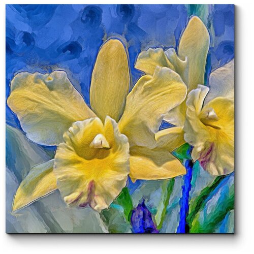 Модульная картина Нежные желтые орхидеи 110x110