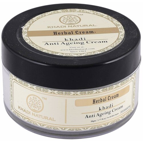 Herbal Cream Khadi ANTI AGEING CREAM, Khadi Natural (Травяной крем антивозрастной Для всех типов кожи, с маслом кокум, Кхади Нэчрл), 50 г.