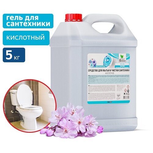 Средство для мытья и чистки сантехники кислотное WC-Gel, цветочный букет Clean&Green, 5 мл, 5 г