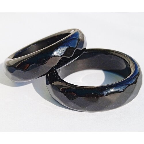 Кольцо Кольцо Агат Голубой Аквамариновый с огранкой, мощный амулет, агат, размер 17.5, черный