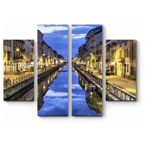 Модульная картина Зеркальная гладь Большого Миланского канала 120x90
