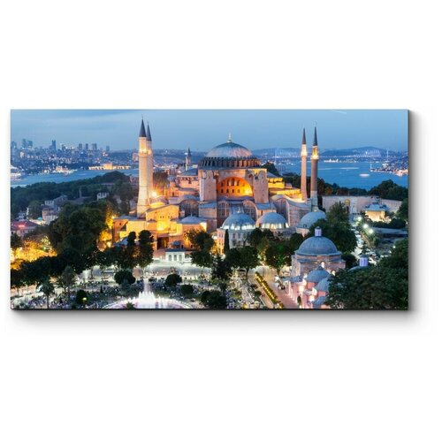 Модульная картина Собор Святой Софии в вечерних огнях, Стамбул 60x30