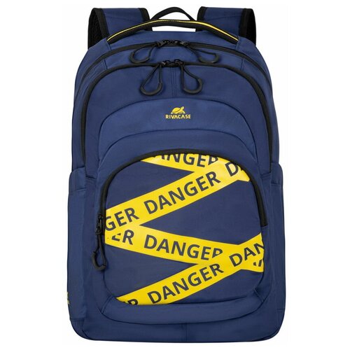 Вместительный водоотталкивающий городской рюкзак, 30л RIVACASE 5461 blue с отделением для ноутбука до 15,6" синий