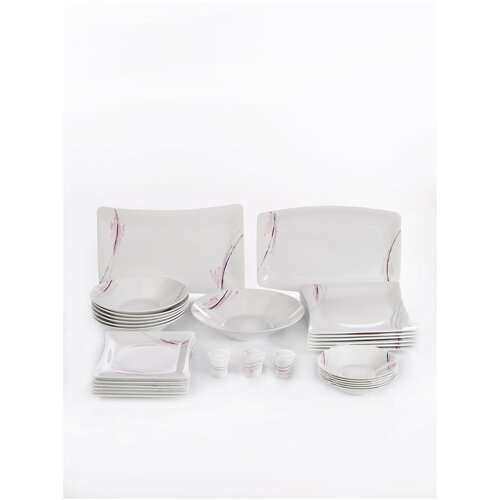 Сервиз столовый. Zarin Iran Porcelain Industries Co. Vinci, Alba Platinum столовый набор 30 предметов.