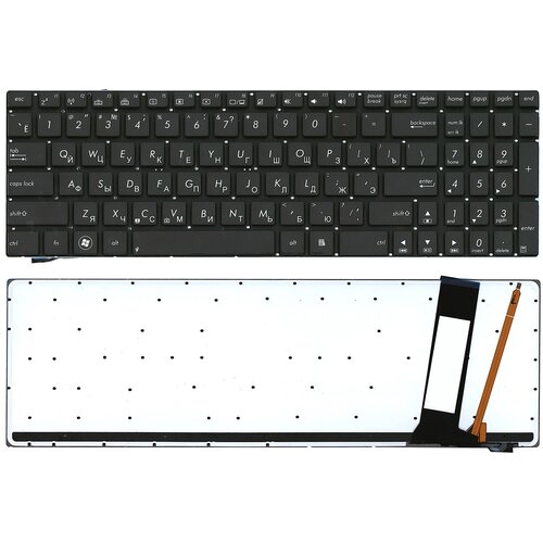 Клавиатура для ноутбука ASUS N56 черная с белой подсветкой
