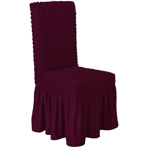 Чехол Venera на стул с оборкой, бордовый