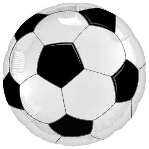 Шар фольгированный 18"Футбольный мяч", круг, 5 шт.
