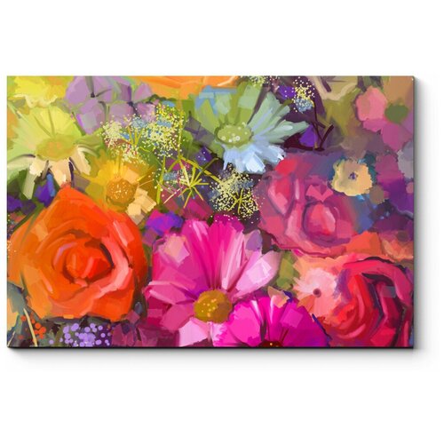 Модульная картина Яркий букет цветов 120x80