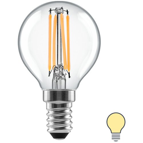 Лампа светодиодная Lexman E14 220-240 В 6 Вт шар прозрачная 750 лм теплый белый свет