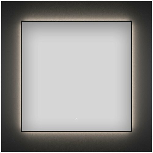 Влагостойкое зеркало с подсветкой для ванной комнаты Wellsee 7 Rays' Spectrum 172200340, размер 50 х 50 см, с черным матовым контуром