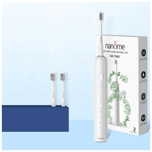 Электрическая звуковая зубная щетка Nandme NX7000-W2 (в комплекте две насадки), белый