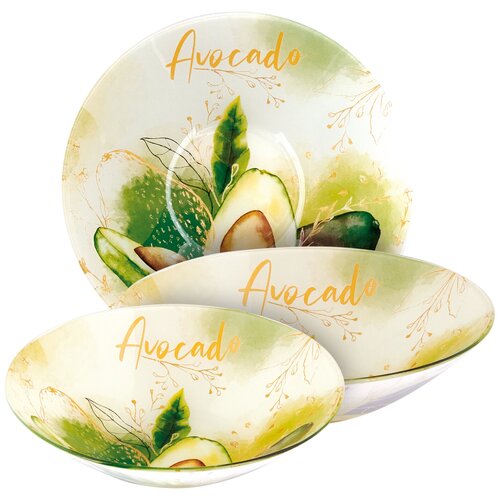 Набор салатников стеклянных 3 предмета Avocado ТМ Appetite