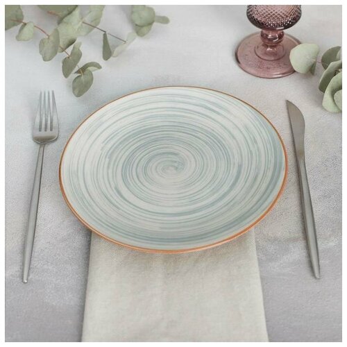 Тарелка обеденная "Искушение", 22 см, цвет серый, тарелка плоская, тарелки из керамики