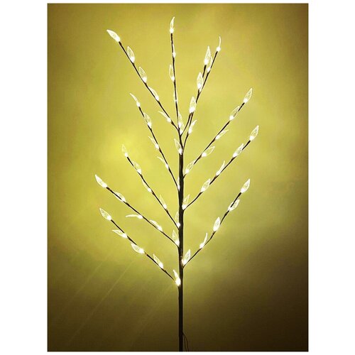 Светодиодное дерево листики 140 см 55 лампочек желтое свечение
