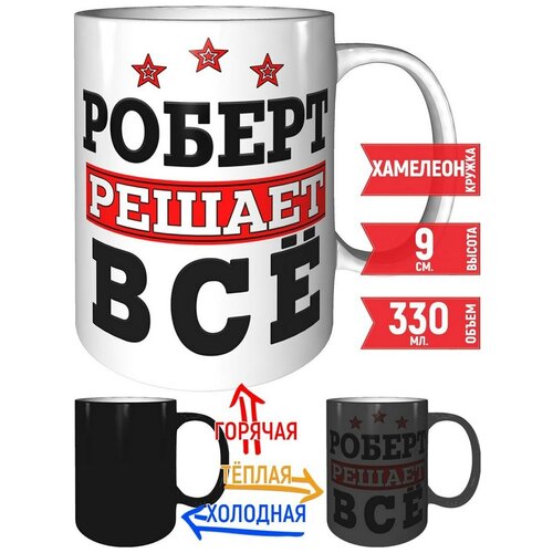 Кружка Роберт решает всё - хамелеон, с изменением цвета.
