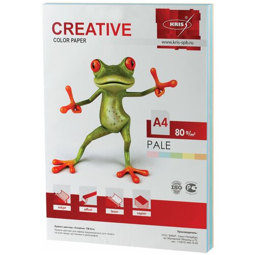 Цветная бумага Creative Color Креатив А4, 80 г/м2, 5 цветов по 50 листов, микс (БПpr-250r)