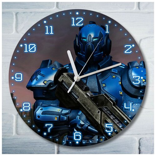 Настенные декоративные часы УФ с ярким рисунком, диаметр 28см игры Crackdown 3 (крэкдаун 3, шутер, PS, Xbox, PC, Switch) 4917