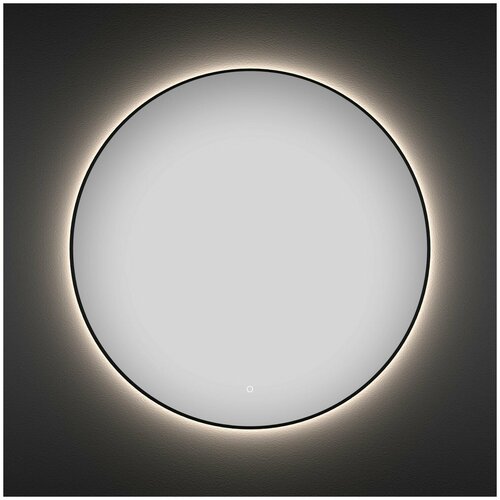 Настенное зеркало в ванную с подсветкой Wellsee 7 Rays' Spectrum 172200180 : влагостойкое большое зеркало 100 см с черным матовым контуром