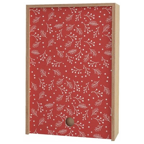 Деревянная подарочная коробка Memory Box New Year 38х25х10 см Красный