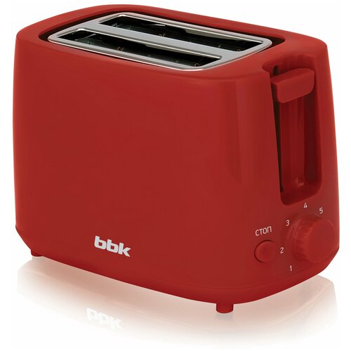 Тостер с двумя отделениями для тостов BBK TR82 красный, мощность 700 Вт