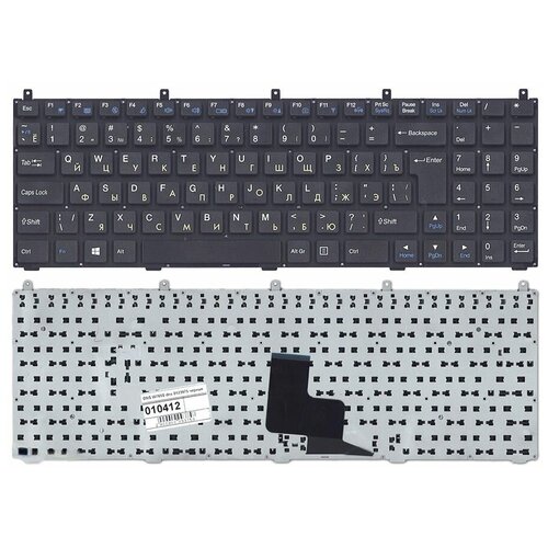 Клавиатура (keyboard) MP-08J46SU-430 для ноутбука DNS C5500, W765K, W76T, Clevo K107, B5120, B5121, C4500, C4800, черная без рамки, широкий Enter