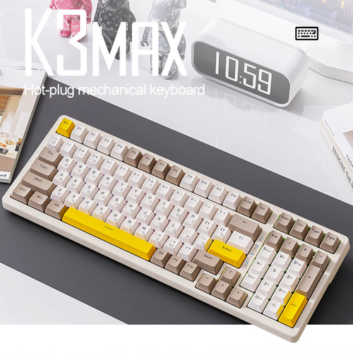 Клавиатура механическая проводная Wolf K3 MAX игровая с подсветкой + Hot Swap для компьютера ноутбука светящаяся русская Gaming/game keyboard usb